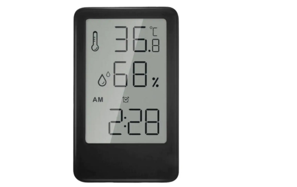 Black Digital Thermometer Hygrometer- Temperature LCD Humidity Meter ...