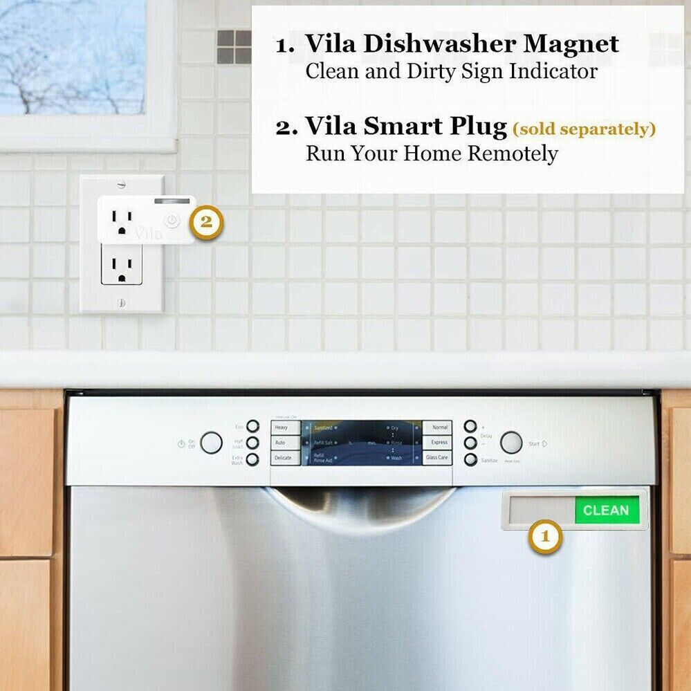 Clean Dirty Dishwasher Magnet Indicator Sign with Non Scratch Magnetic ...