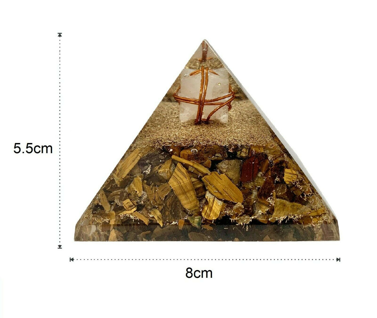 Tiger Eye Merkabah Orgonite Pyramid Clear Quartz Chakra Healing Crysta ...