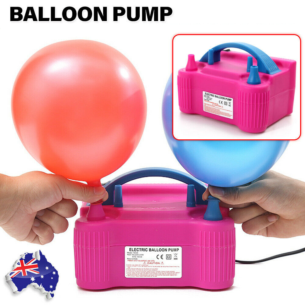 Electric Balloon Pump 600W Power 2 Nozzles Portable Ballon Inflator AU ...