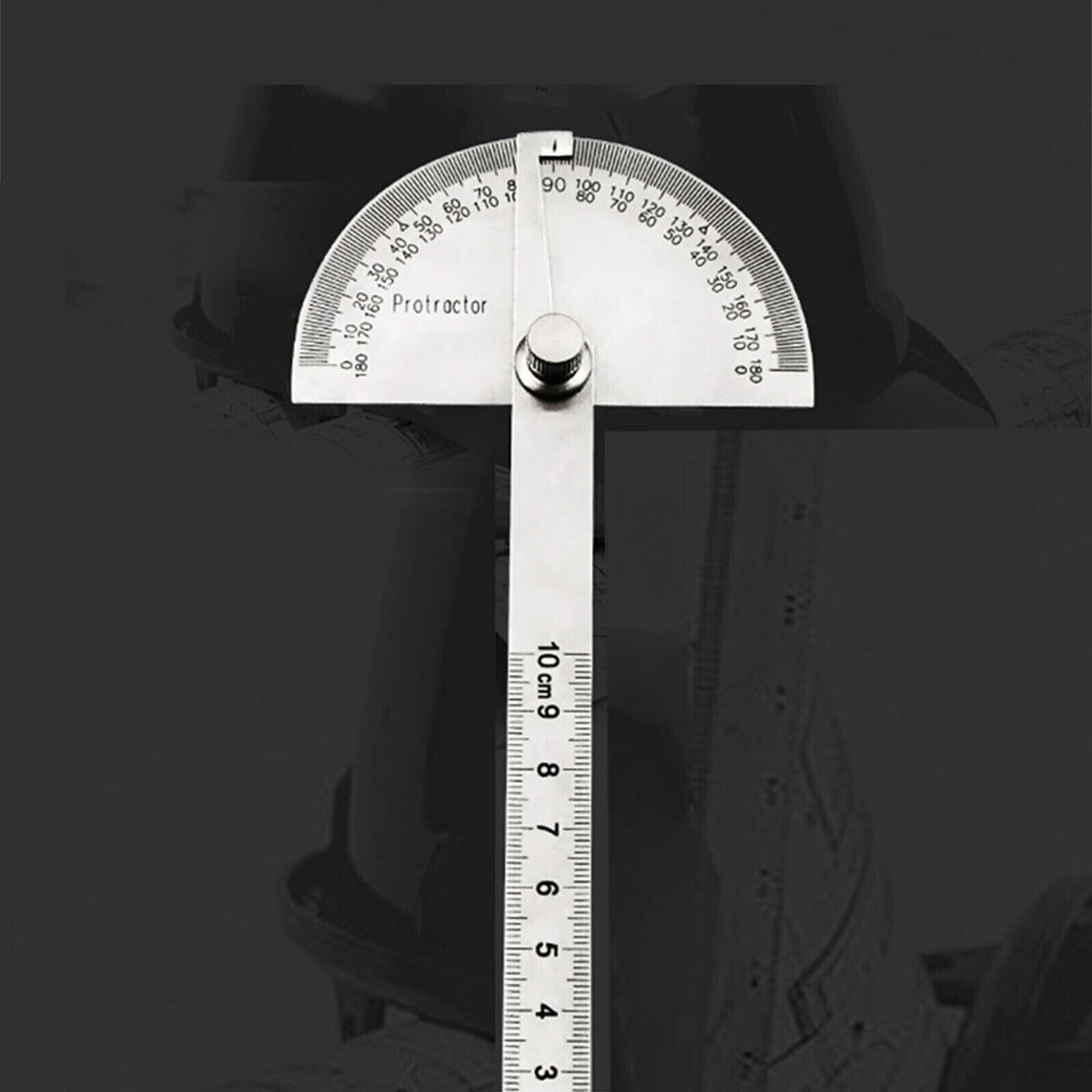 180 Degree Stainless Steel Protractor Angle Finder Goniometer Metal An ...