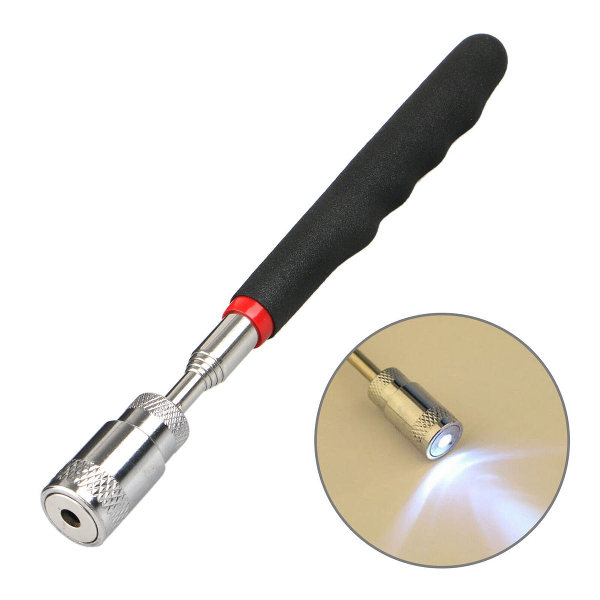 Portable Magnetic Pick Up Tool Extendable Telescopic LED Torch Magnet ...