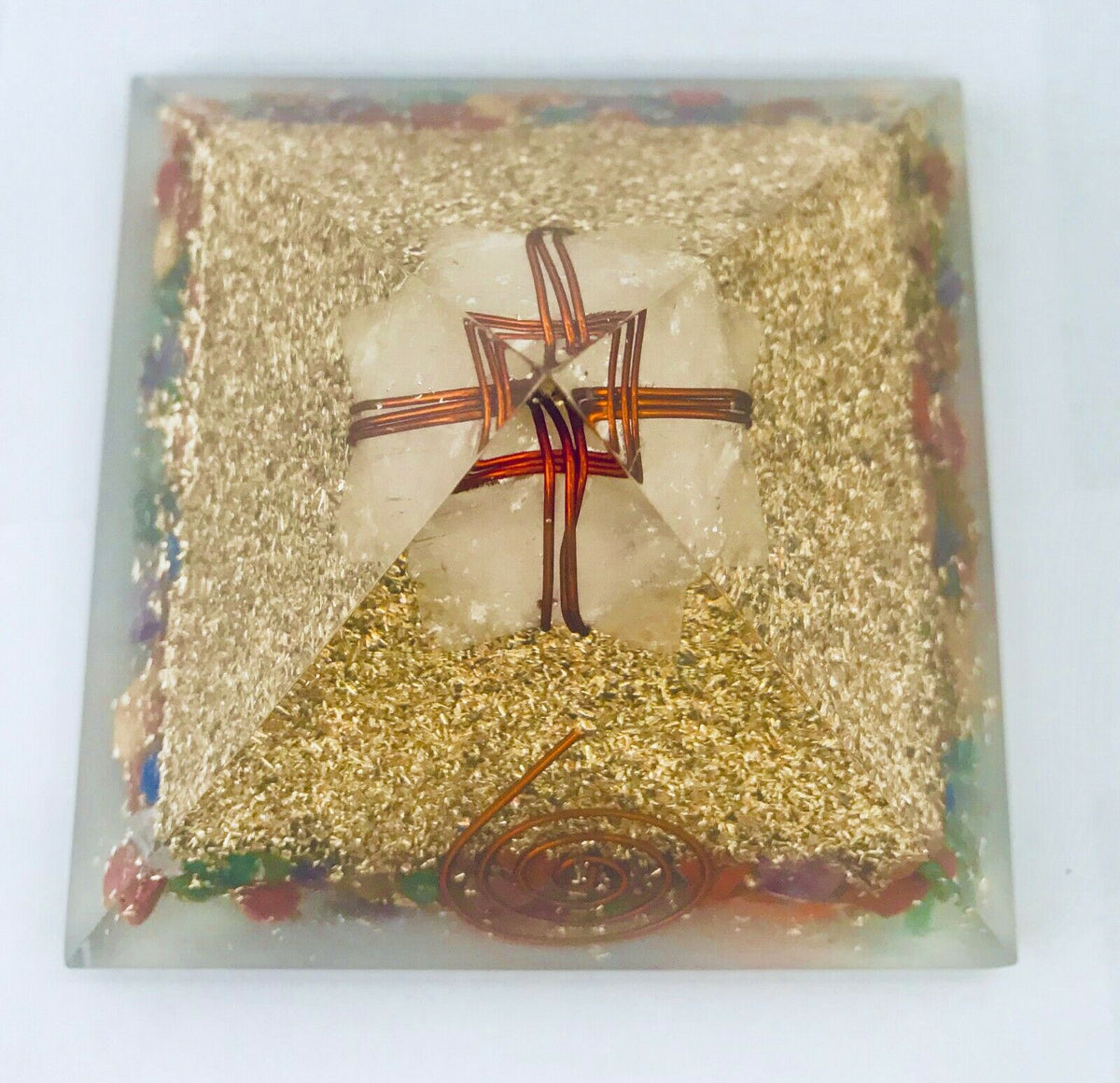 Merkabah Orgonite Pyramid Chakra Healing Crystal Metatron Cube Sacred ...